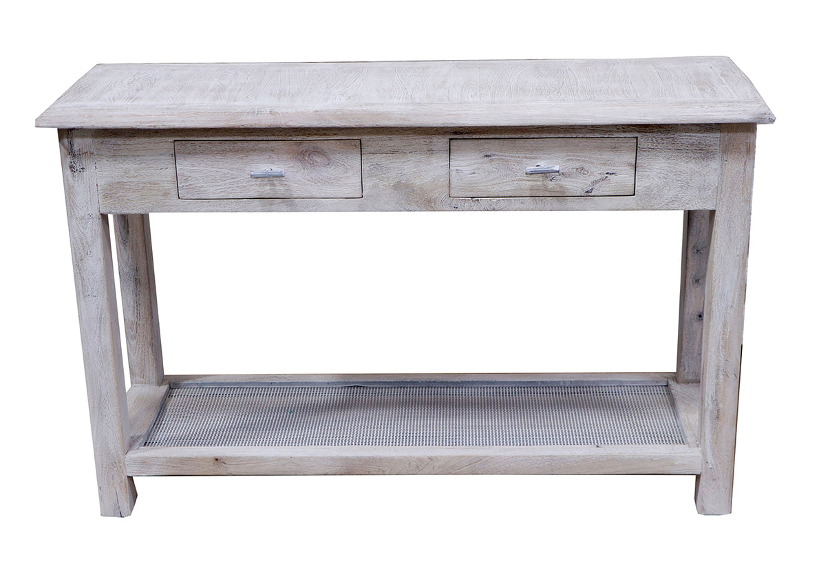 White Washed Console Table – Mango Wood Console for Living Room ...